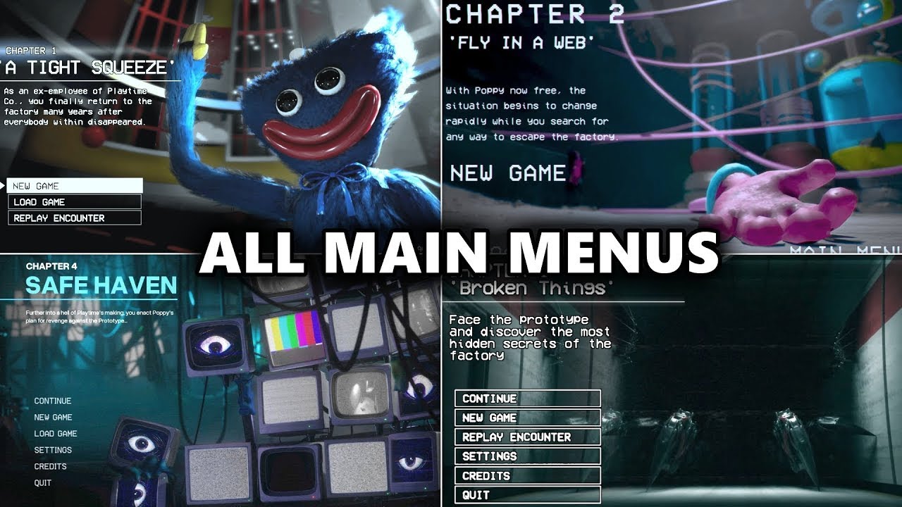 Poppy Playtime Chapter 1 2 3 4 5 All Menus Comparison (New Chapter 5 ...