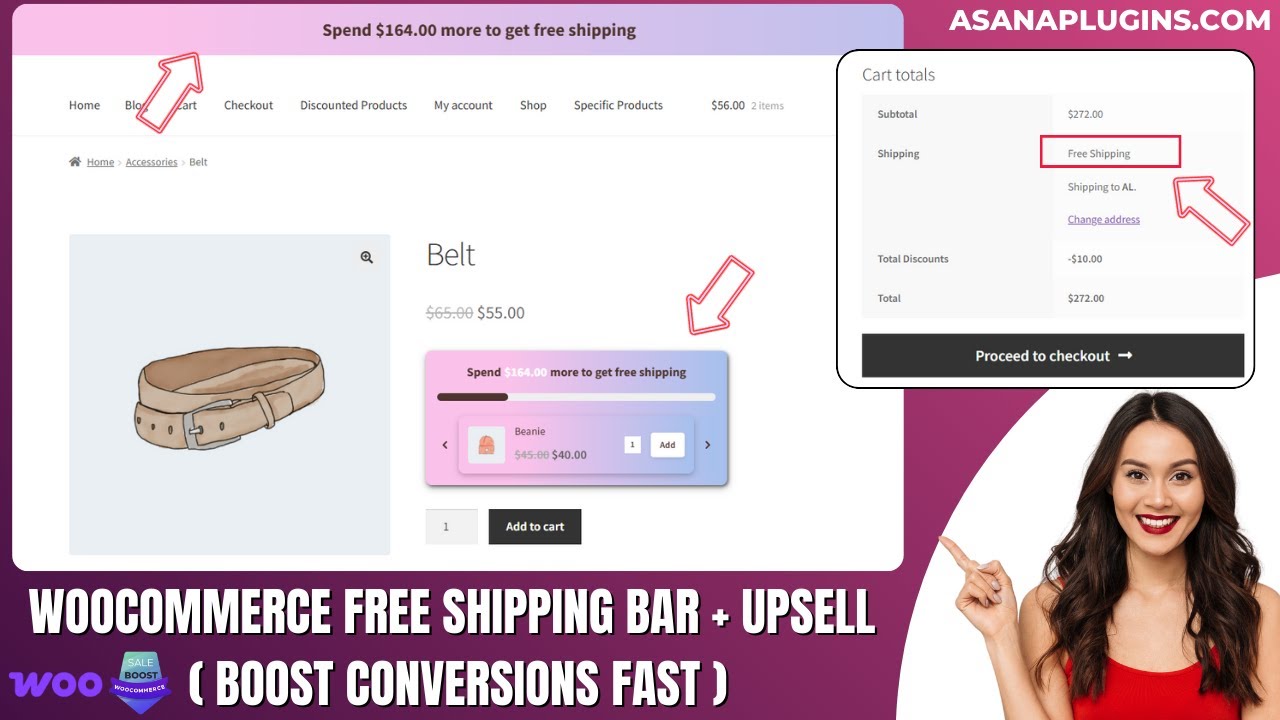 WooCommerce Free Shipping Bar + Upsell (Boost Conversions Fast) - YouTube