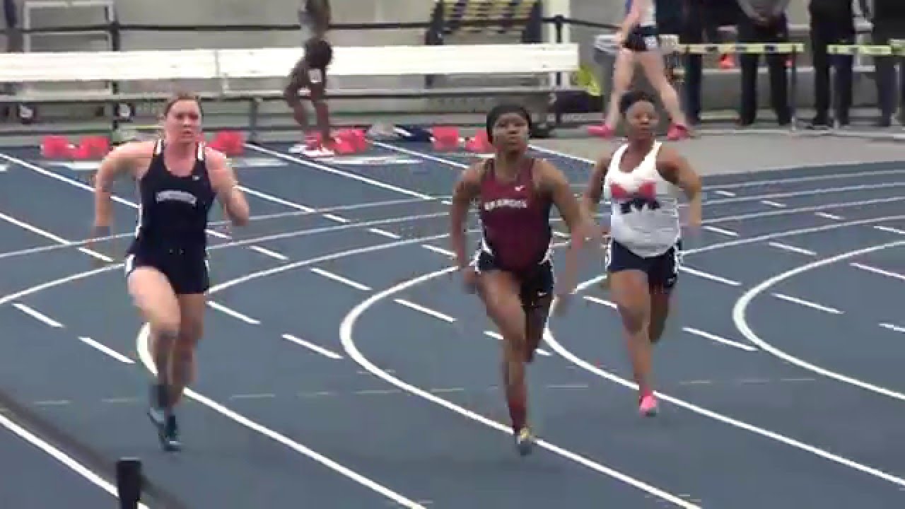 Womens 60m Dash Prelim - A. Buene - YouTube