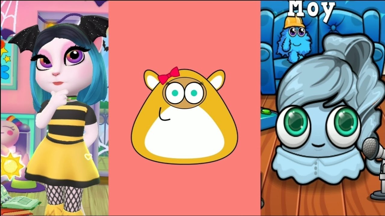 Angela 2 | Pou | Moy 7 Brincando Juntinhos - YouTube