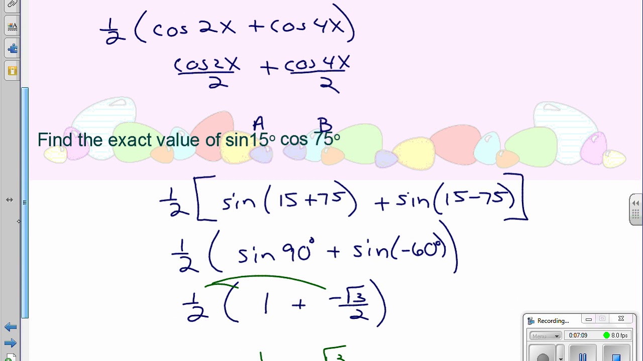 Sum to Product and Product to Sum Formulas - YouTube