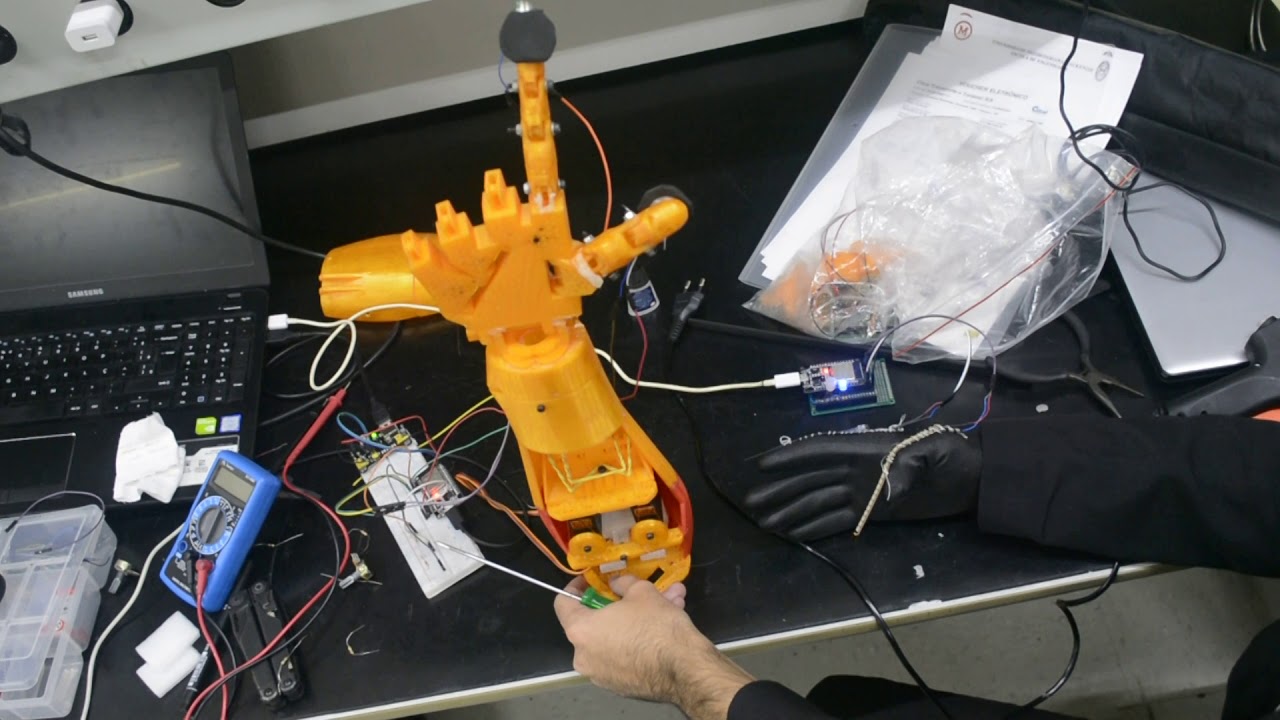 Robotic hand controlled by sensorized glove using IOT - ESP32 - Part 3 ...