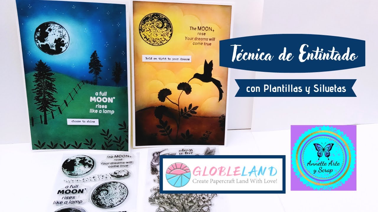 Técnica de Entintado con Plantillas y Siluetas- Globleland - YouTube