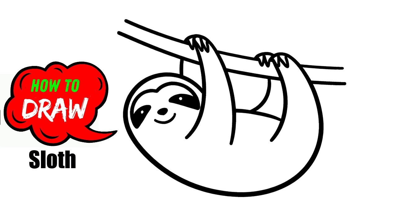 How to Draw a Sloth Step by Step 🦥 Easy Drawing Tutorial for Beginners ...