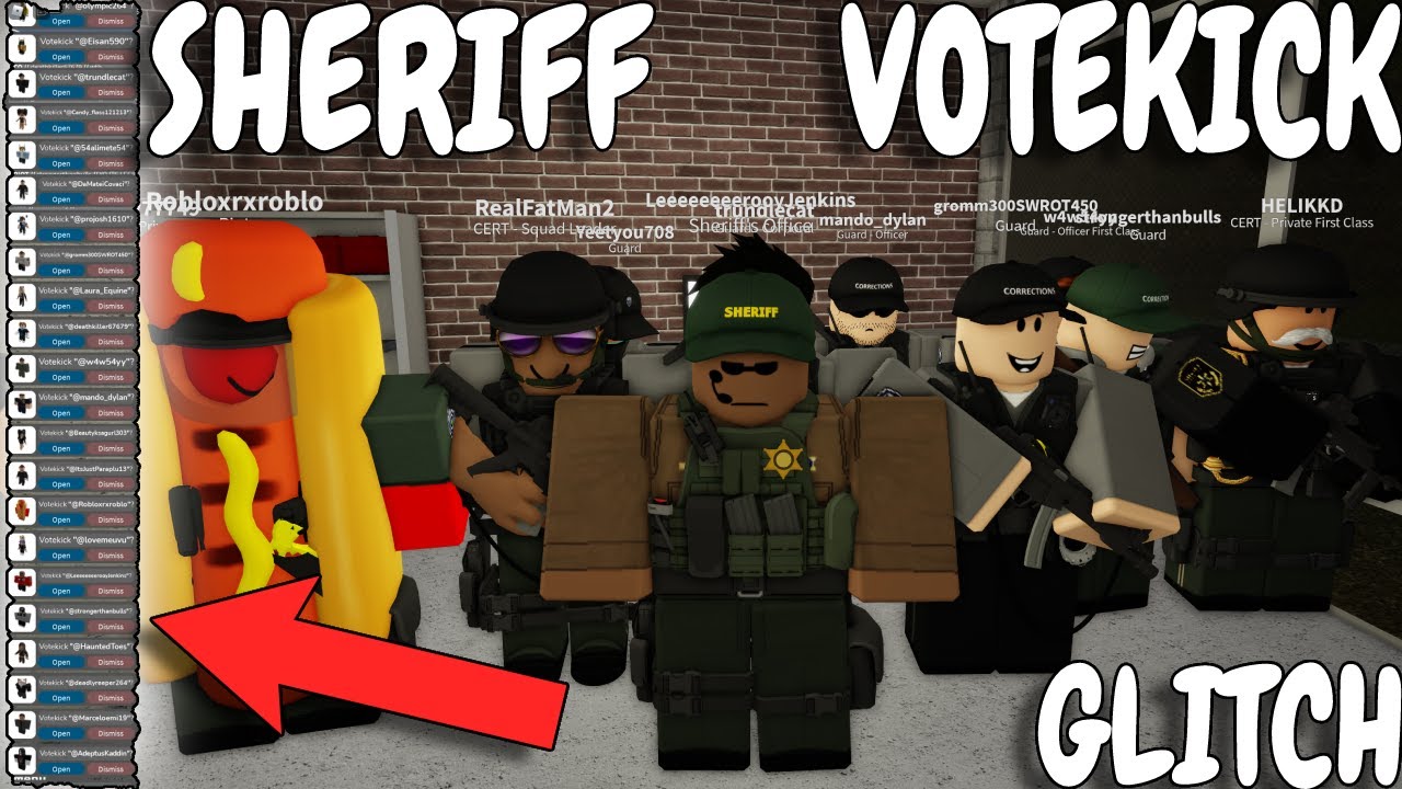 SHERIFF VOTEKICK GLITCH!! Roblox County Jail RP - YouTube