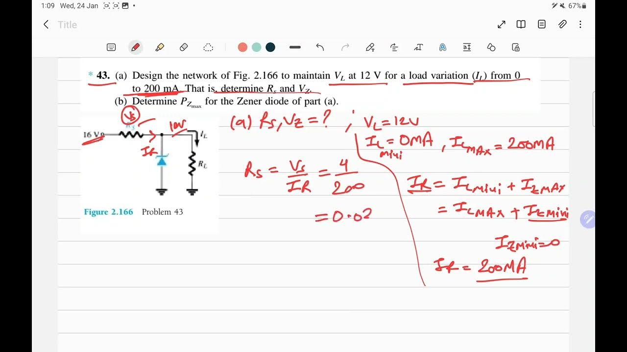 Solution|Q.43|Chapter 2|Zener diode|Robert boylestad Electronics book - YouTube