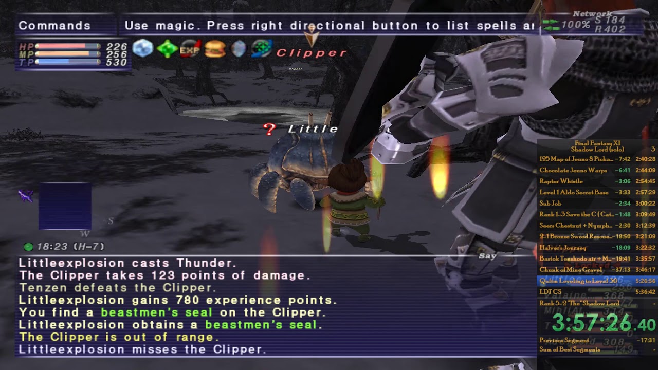 Final Fantasy XI Shadow Lord% Speed run Solo Non Event 15:08:27 Part 2 ...