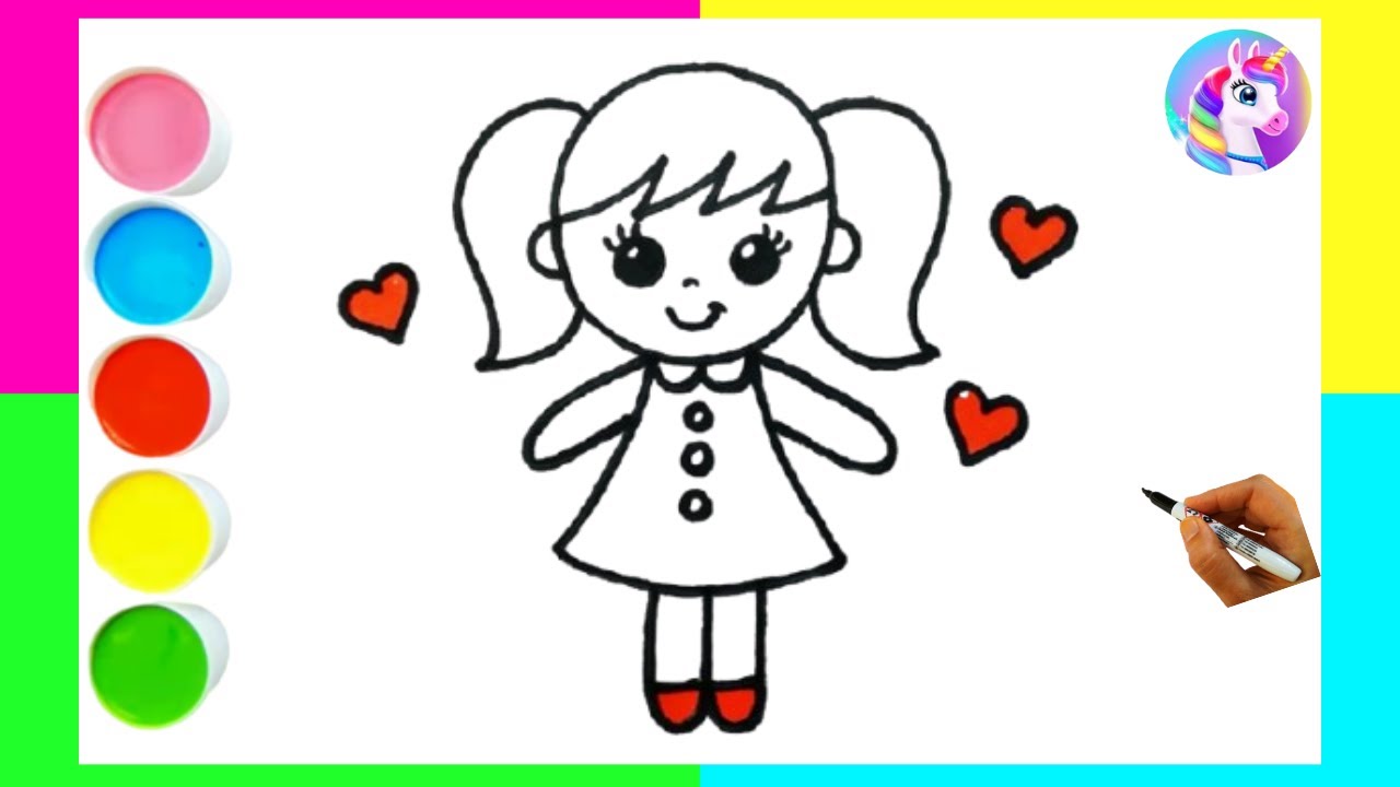 How to Draw a GIRL for Kids - YouTube