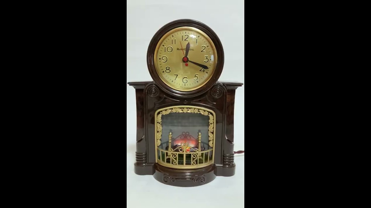 Restored 1950's Mastercrafters Fireplace clock (FP158) - YouTube