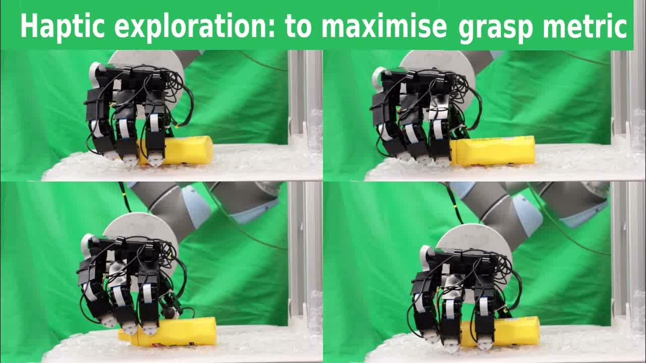 Robust Object Grasping with a Dexterous Robotic Hand using Haptic Bayesian Exploration. - YouTube
