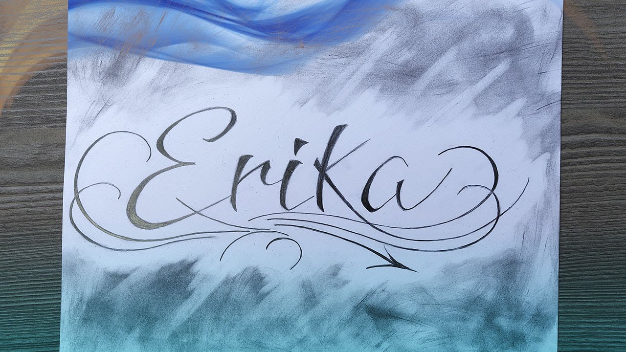 LETTERING | Nombre ERIKA | Dibujos a lápiz - YouTube
