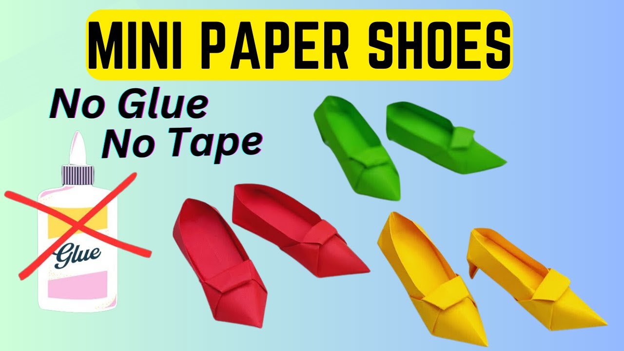 MINI PAPER SHOES | DIY MINI PAPER SHOES | Origami Shoes | Paper Craft ...