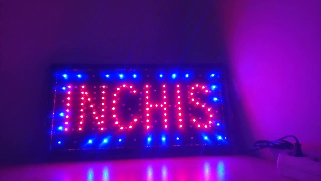 LED SIGN OPEN CLOSE BAR PIZZA PANOU LED INCHIS DESCHIS - YouTube