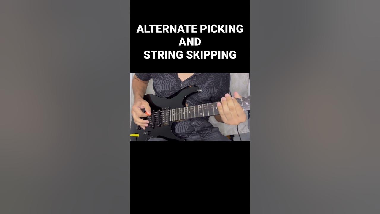 Alternate picking and string skipping exercise #guitarlesson #ibanez #alternatepicking - YouTube