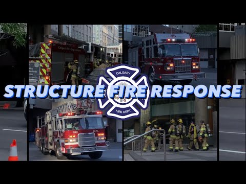 **STRUCTURE FIRE RESPONSE** Calgary Fire Department Engine & Aerial 1 ...