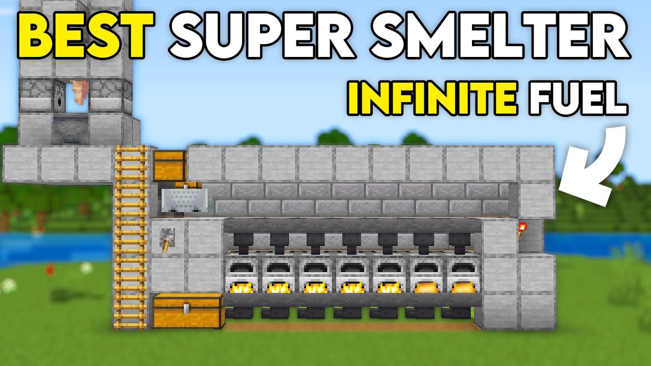 SUPER SMELTER WITH INFINITE FUEL in Minecraft Bedrock 1.21 ! - YouTube