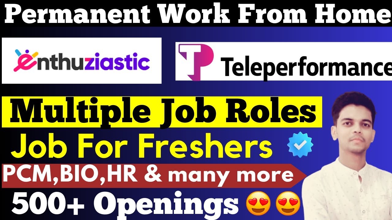 Permanent Work From Home Job | Multiple Job Roles | Any Graduate | 500 ...
