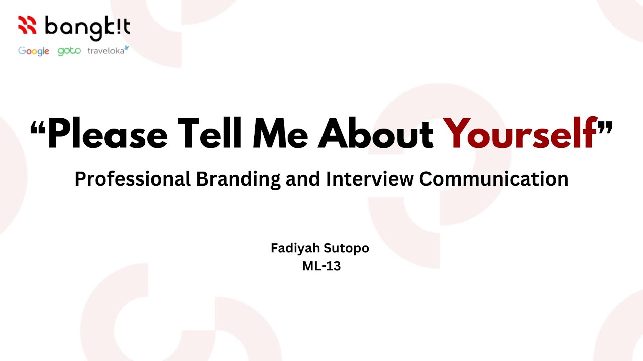 Answering the recruiter's question, "Please tell me about yourself." # ...