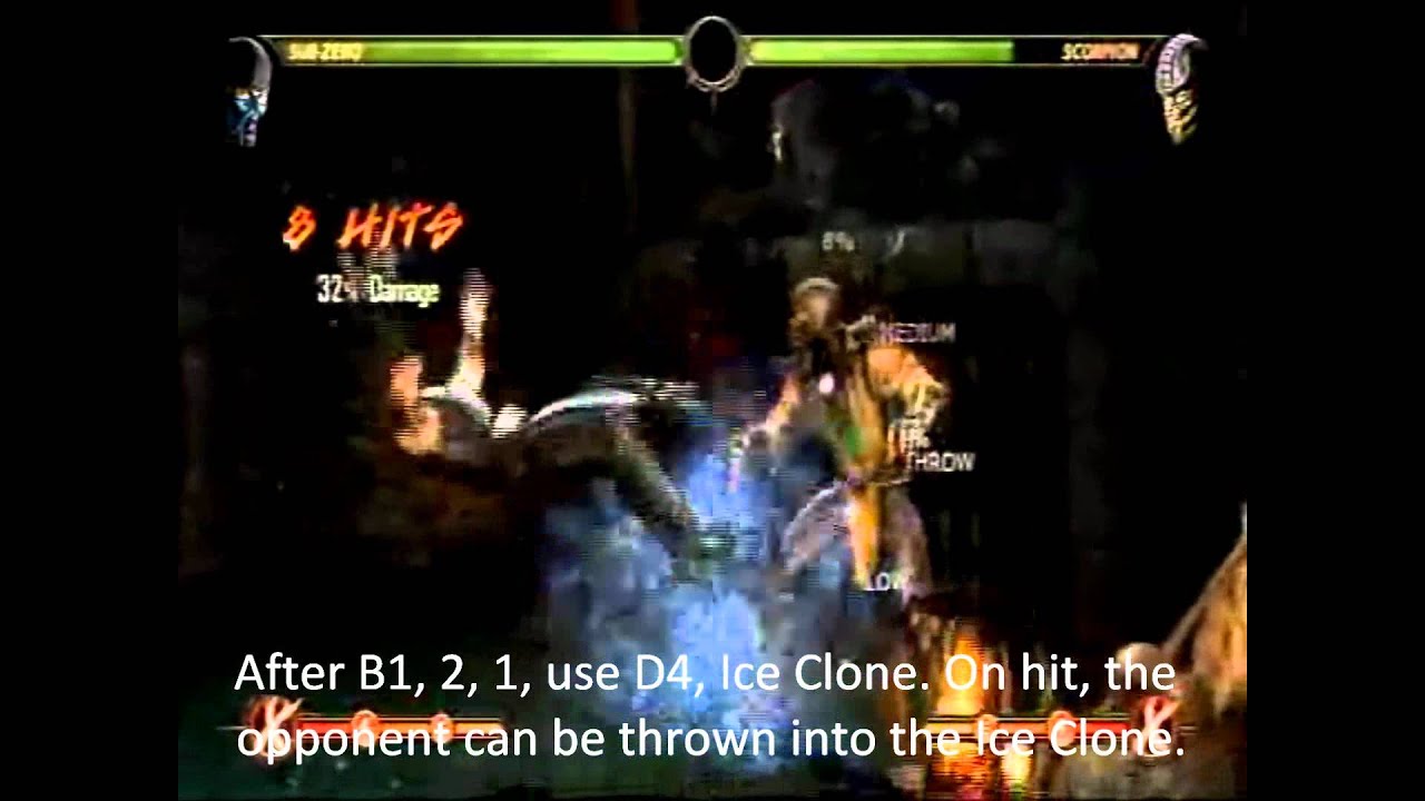 (OLD) Mortal Kombat - Sub-Zero - Ice Clone Throw Setup - YouTube