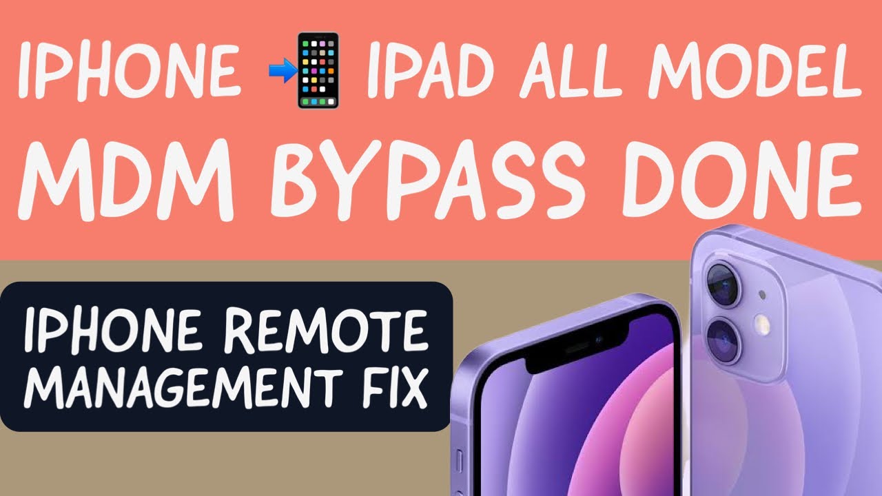 IPHONE REMOTE MANAGEMENT BYPASS | MDM REMOVE ALL IPHONE | IPAD IOS 15.5 ...