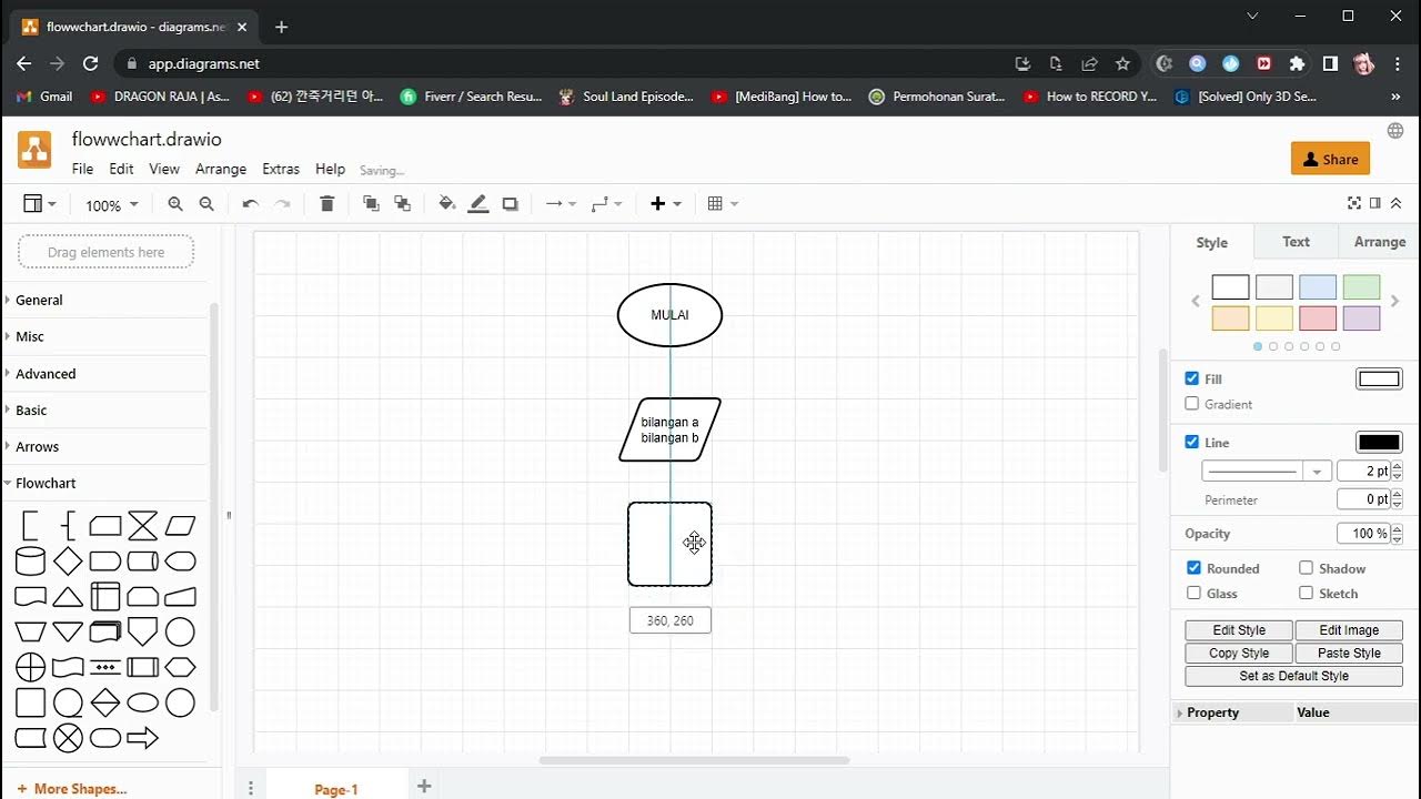Cara membuat Flowchart dengan Draw.io - YouTube
