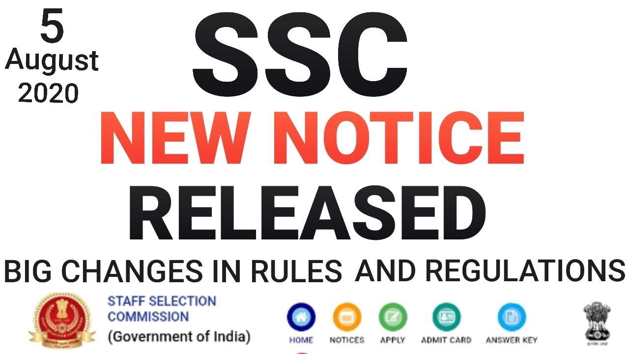 SSC NEW NOTICE RELEASE, SSC PORTAL, BIG CHANGES IN RULES AND REGULATION ...