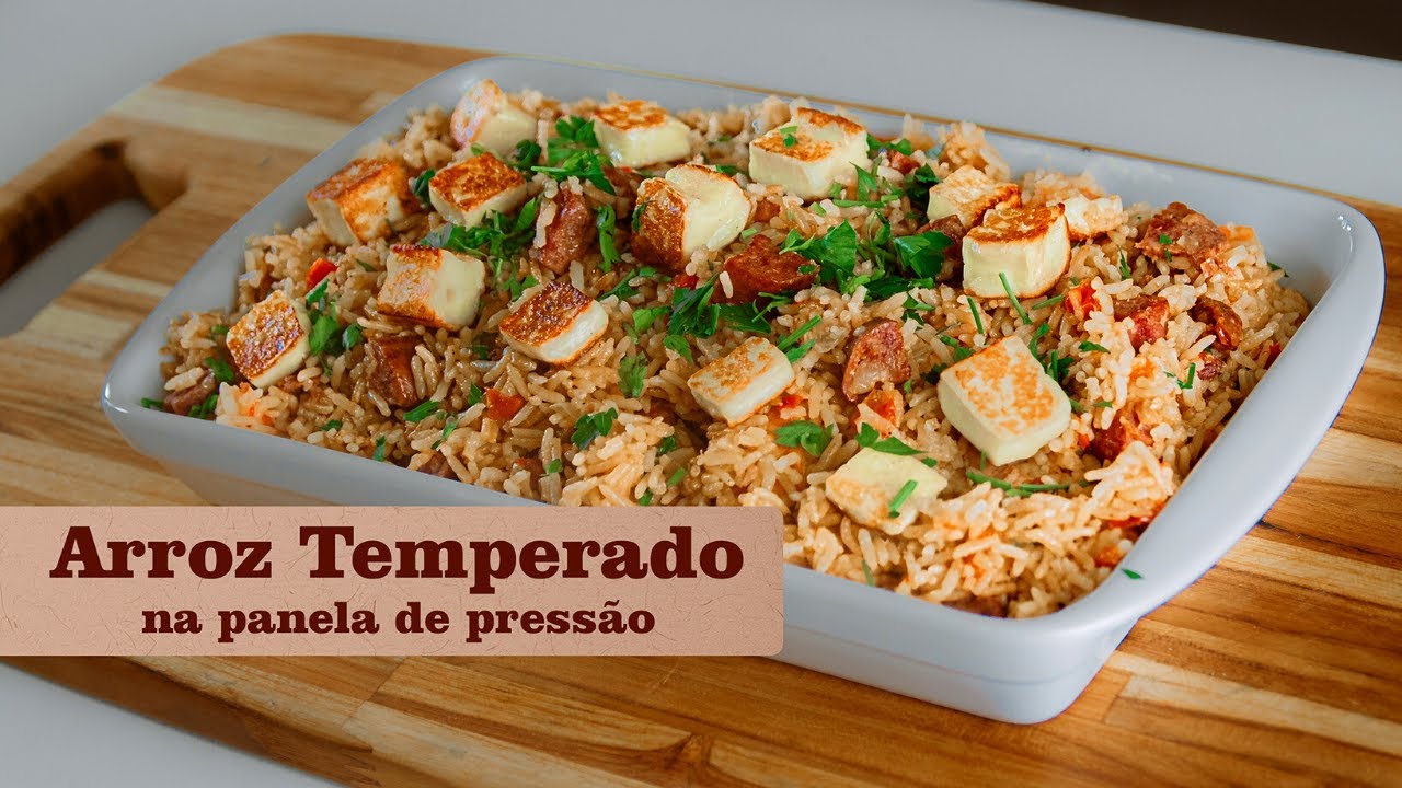 RECEITA INCRÍVEL DE ARROZ TEMPERADO NA PANELA DE PRESSÃO. - YouTube