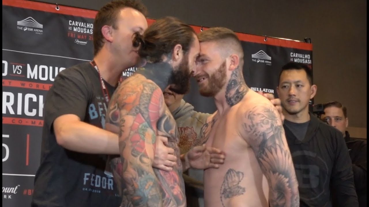 INTENSE Aaron Chalmers and Ash Griffiths Staredown Bellator 200 - YouTube