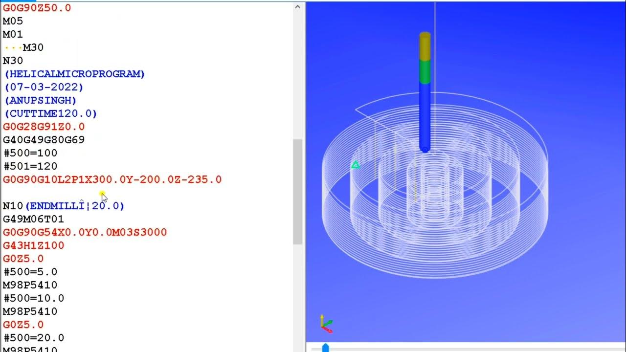 Helical milling programming || New programming|| G02 I10.0 L6.0 F200 @ - YouTube