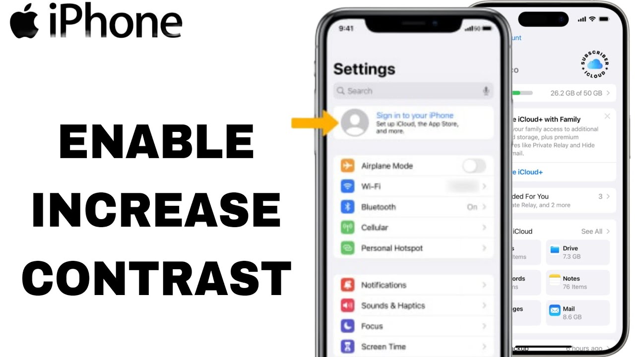 How To Enable Increase Contrast On iPhone Settings - YouTube