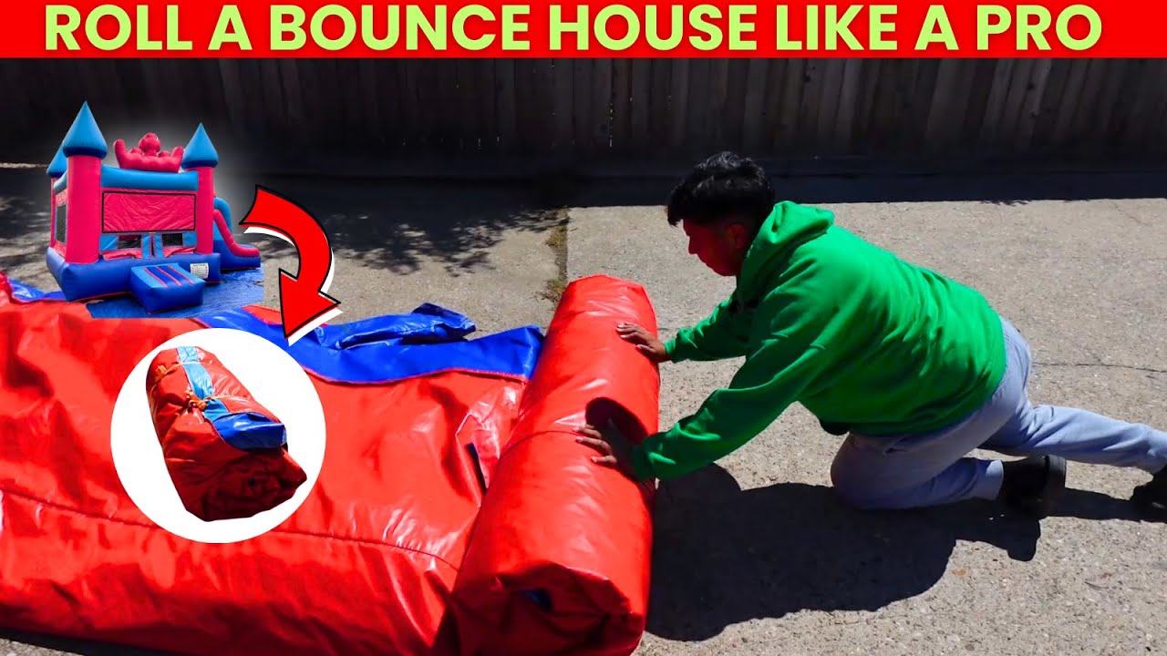 How To Roll a Bounce House Combo - YouTube
