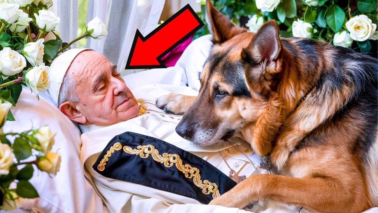 THE DOG CLIMBED ON POPE FRANCIS IN THE COFFIN. EVERYONE WAS SHOCKED TO ...