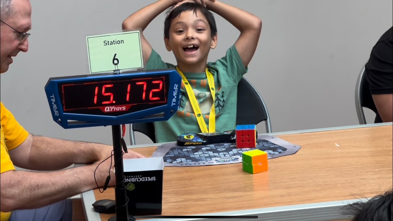 Finn's 7th cubing competition (15.172 3x3 PR) - YouTube