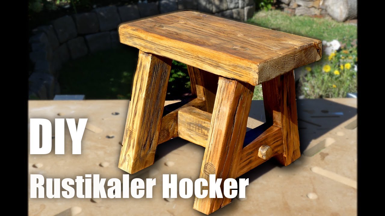 DIY Rustikaler Hocker / How to build a rustic stool - YouTube