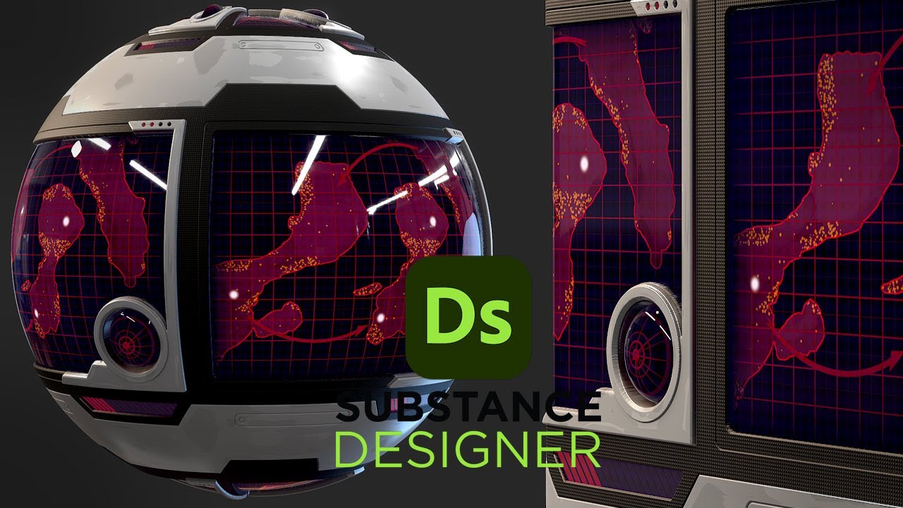 Stylized Sci-Fi Screen in Substance 3D Designer - YouTube