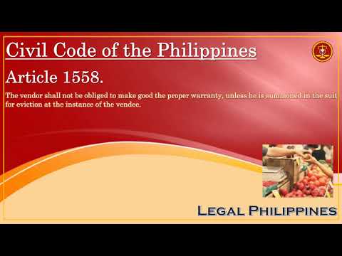 Civil Code of the Philippines, Article 1558 - YouTube