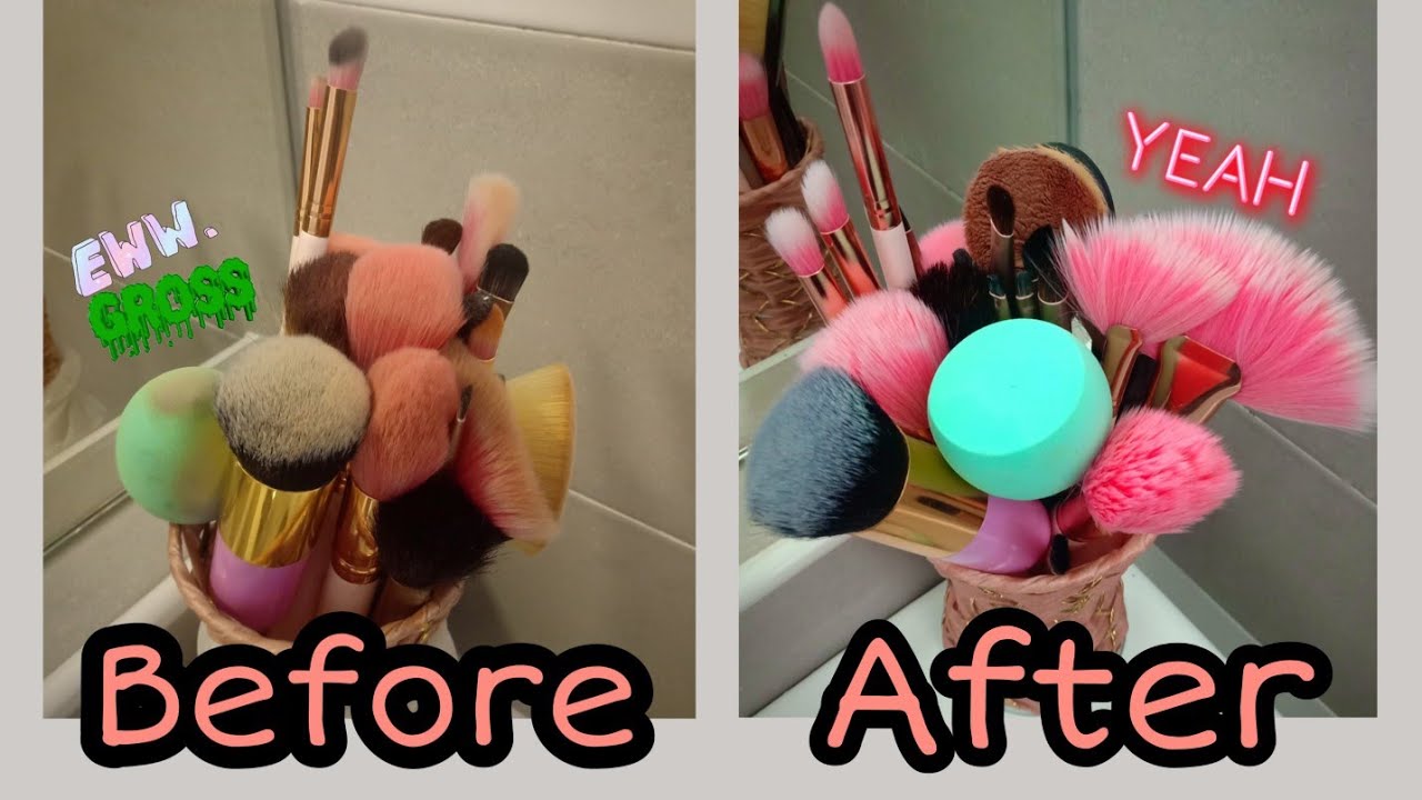 How I wash my makeup brushes | Cheapest & Simplest way | Cuci Berus ...