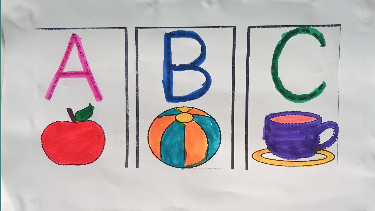 A for Apple B for Ball C for Cup Alphabets छोटे बच्चो की पढ़ाई # ...