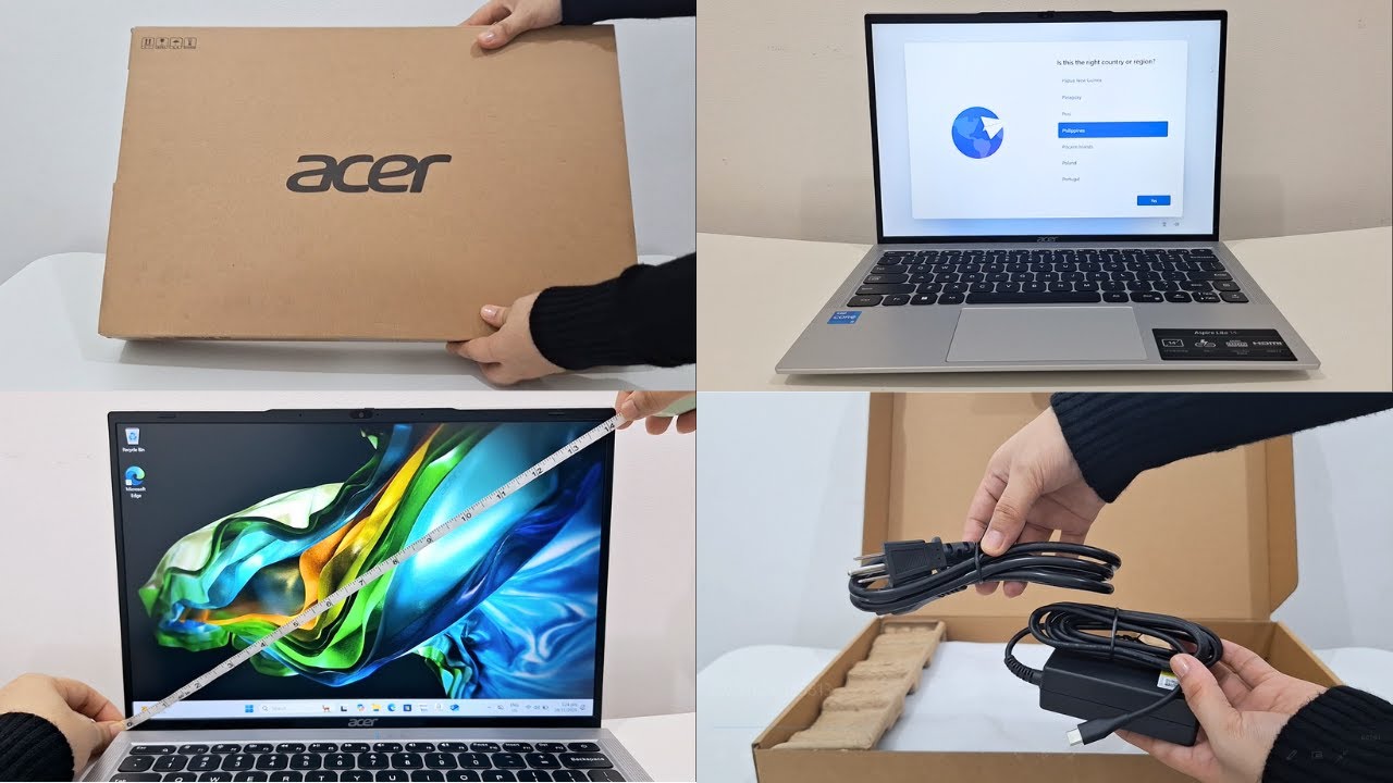 Unboxing and Set Up Acer Laptop Aspire Lite 14 - YouTube