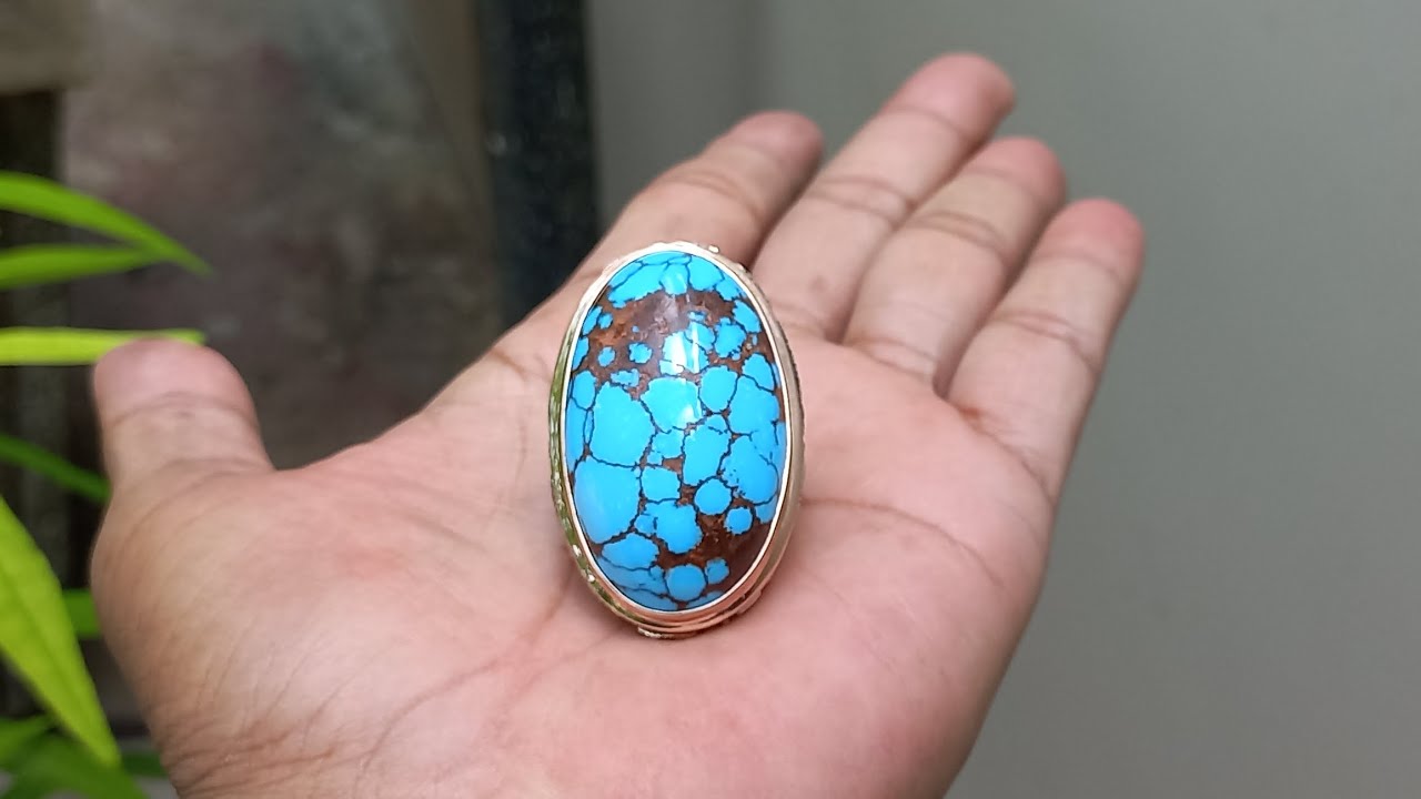 Cincin Batu Pirus Mesir Biru Fancy Jumbo Jenong - YouTube
