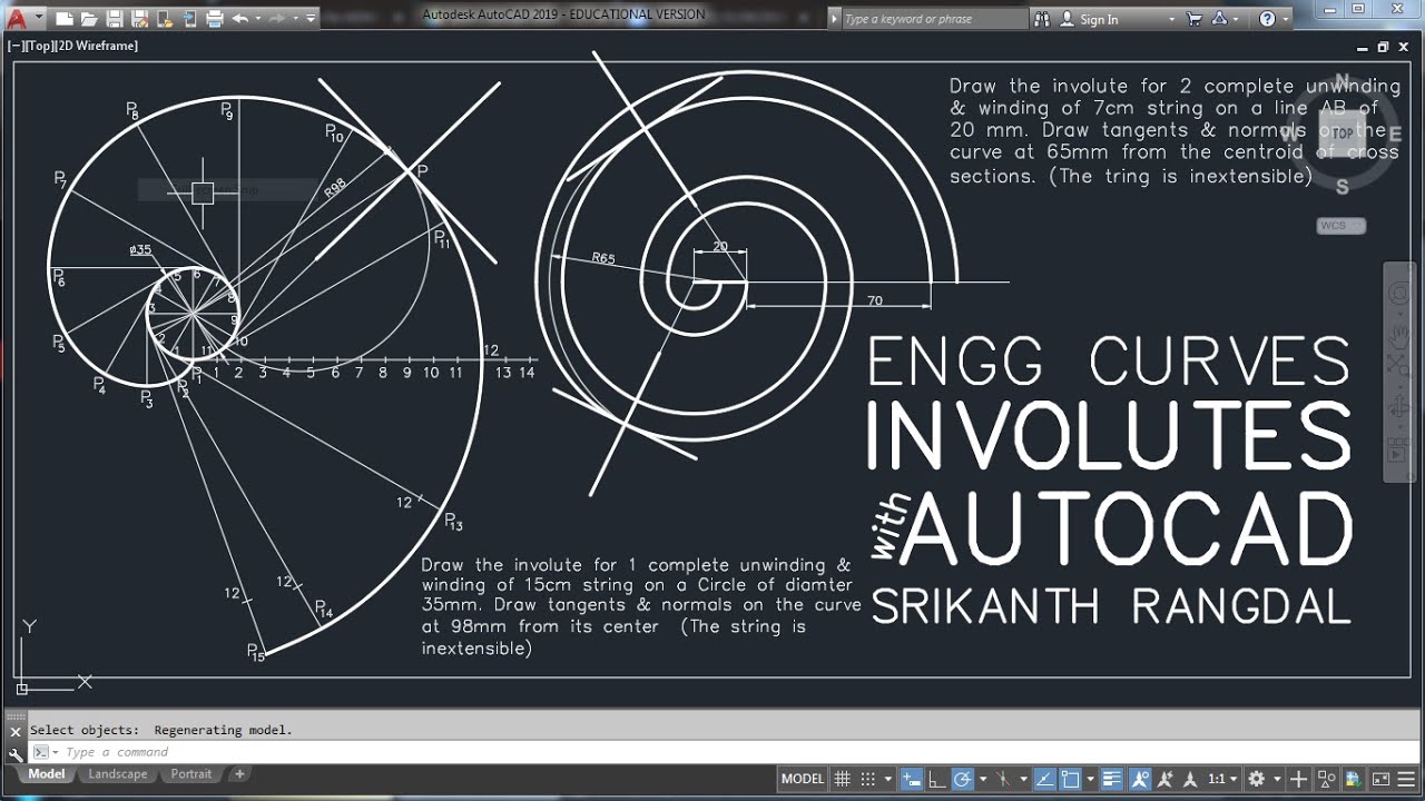 L05 Involutes of a line & winding on circle problems. - YouTube