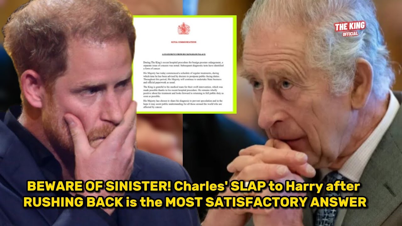BEWARE OF SINISTER! Charles' SLAP to Harry after RUSHING BACK is the ...