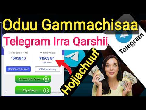 Akkata ONLINE Irratti Telegram Irraa Qarshii Argatan Dollar 200$ OL | Make Money Online |
