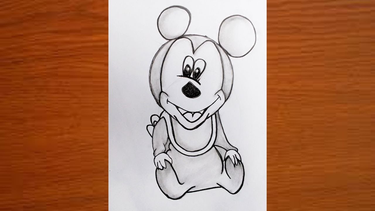 micky mouse drawing easy and simple kids drawing snow drawing - YouTube