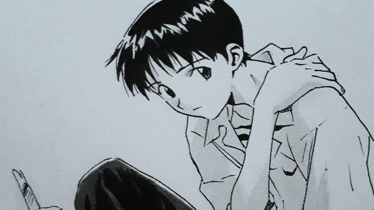 Drawing Shinji Ikari - Neon Genesis Evangelion (manga version) - YouTube