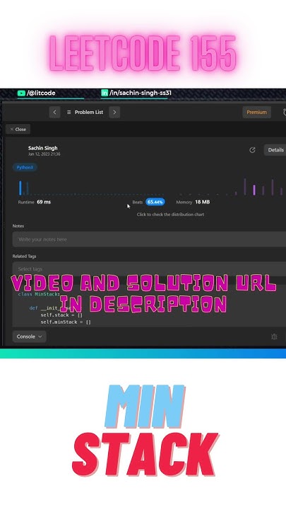155. Min Stack #shorts #python #leetcodedailychallenge #leetcode - YouTube