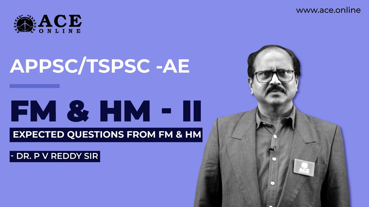 APPSC AE (CE) : Expected Questions from FM & HM - II by Dr. PV Reddy ...