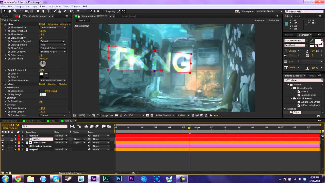 After Effects Tutorial: Transparent Text by Love TKNG - YouTube