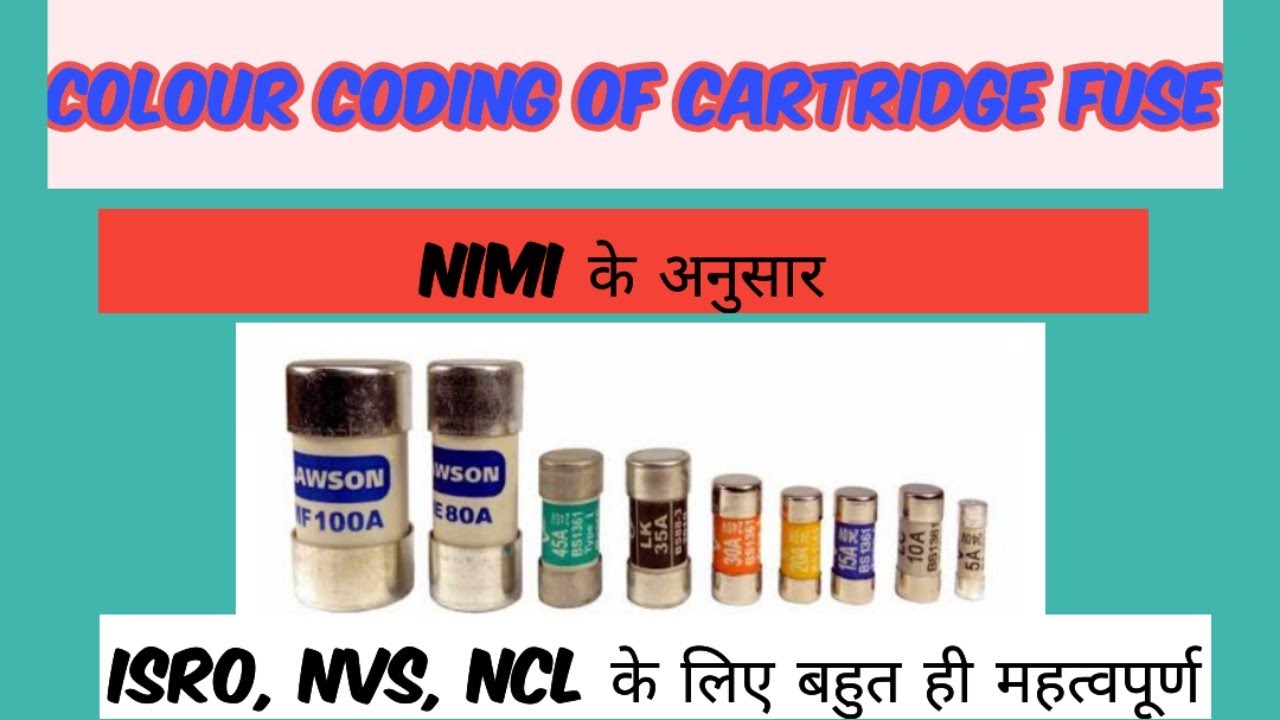 Colour coding of cartridge Fuse Nimi के अनुसार #mpla #nvs #iti # ...