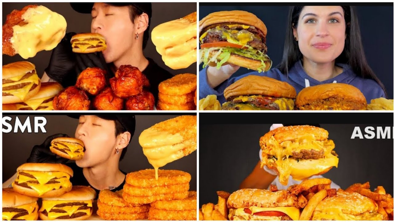 BURGER asmr with cheesy sauce 🍔🧀 crispy||cheesey|| burger #burger #asmr ...